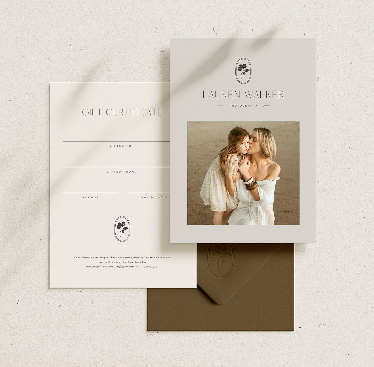 Lauren Walker 5 7 Gift Certificate CANVA Only Template Oh Snap Boutique